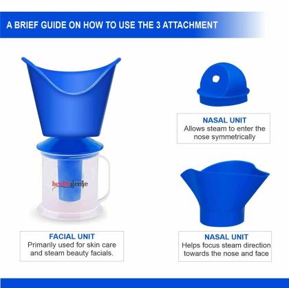 Healthgenie Face, Nose, and Cough Steamer 3 in 1 Plastic Steam ...