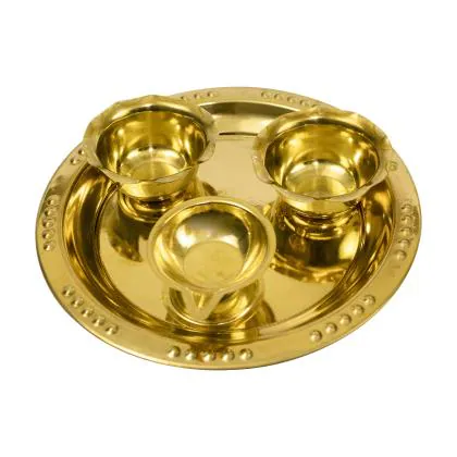 Spillbox Traditional Handcrafted Brass Aarti Plate for Pooja/Worship ...