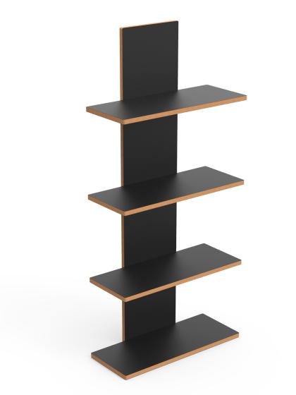 Home Sparkle Black MDF Utility Column Spine Floating Wall Shelf 10 x 5 ...