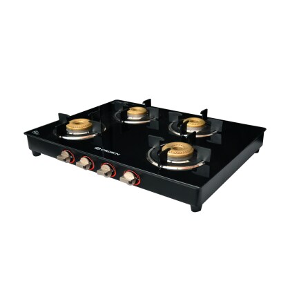 CROWN 4 Burner Gas Stove Glass Gas Stove - JioMart
