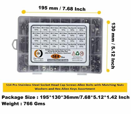 Epi-Torque M3 M4 M5 M6 Stainless Alloy Steel 202 Grade Socket Head Cap ...