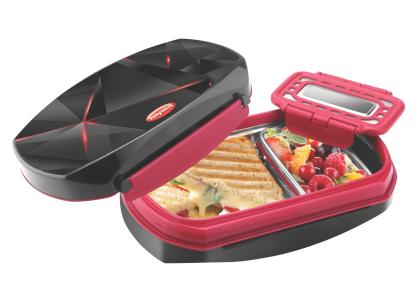 Nayasa Razor Red Plastic Insulated Lunch Box with Inner Stainless Steel ...