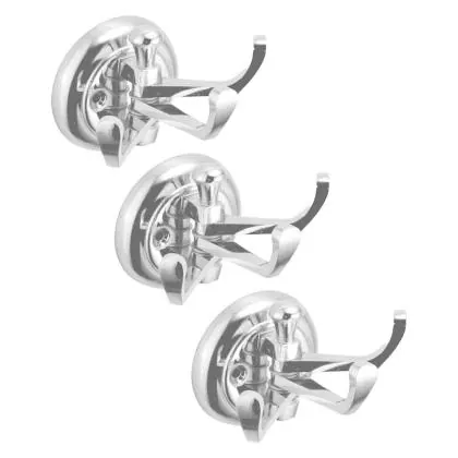 Rawk Stainless Steel 3 in 1 Plaza Movable Hook Flexible 3 Pin Bathroom ...