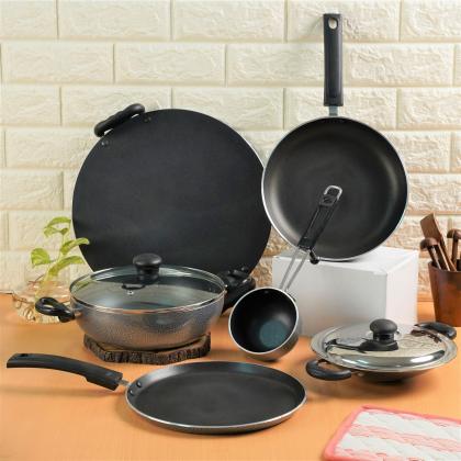 Kreme Aluminium Nonstick Induction Bottom Kadai, Fry Pan, Tawa ...