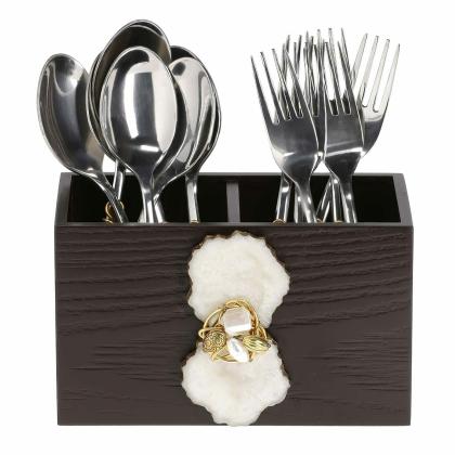 Cocktail Fancy Wooden MDF Spoon Holder, Cutlery Stand for Dining Table ...