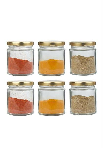 Shri Girraj Ji Transparent Glass Round Shape Jar With Air Tight Cap ...