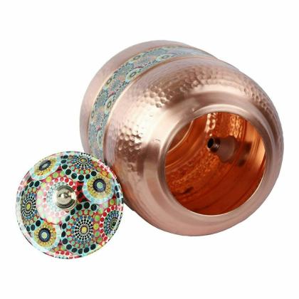 R Ayurveda Copper Clear Matka Mette Look Hammer With Circular Dots ...