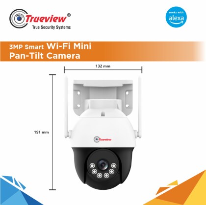 Trueview WiFi 3mp Mini Pan-Tilt Zoom Cctv Camera | Outdoor Indoor ...