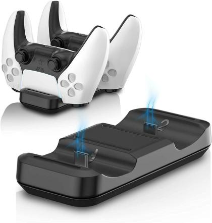 PS5 Controller Dual USB Charging Dock Stationn with USB C Cable for ...