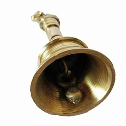 GURU JEE Brass Ghanti Nandi Cow Ghanti Small Hand Held Bell Musical ...