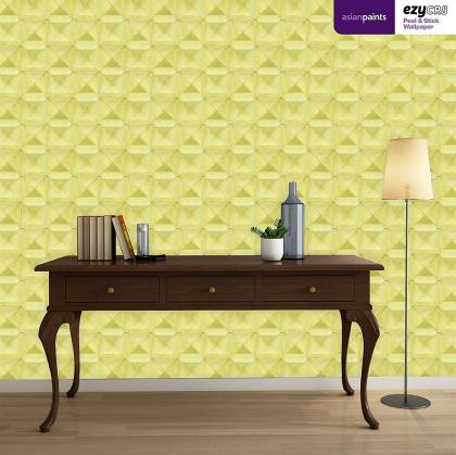 Asian Paints Yellow Textured Geometric Pyramids Ezycr8 P&S - 3 x 0.45 x ...