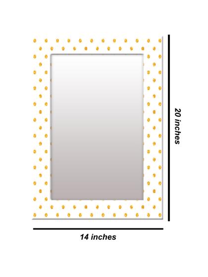 999Store White Rectangular MDF Dot Pattern Printed Wall Decorative ...