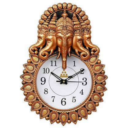 Webelkart Designer Stones Lord Ganesha Plastic Wall Clock for Home ...