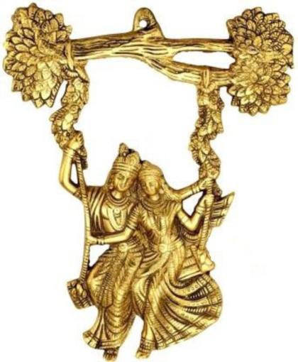 Fashion Bizz Gold Metal Radha Krishna Tree Jhula Wall Hanging - JioMart