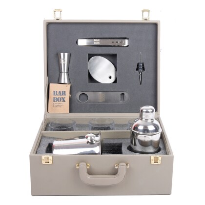 Bar box Premium Travel Cocktail mini bar set 13 Piece (Vintage Beige ...