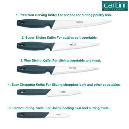 Godrej Cartini Stainless Steel Kitchen Knives (Set of 5 pcs) - JioMart