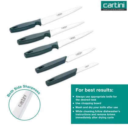 Godrej Cartini Stainless Steel Kitchen Knives (Set of 5 pcs) - JioMart