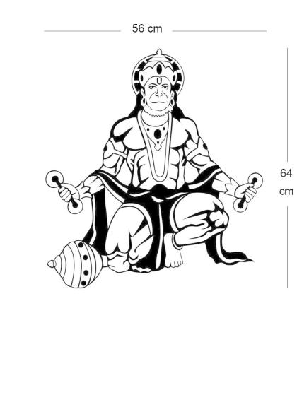 Trends on Wall Brown Vinyl Hanuman Ji Wall Sticker 64 x 56 cm - JioMart