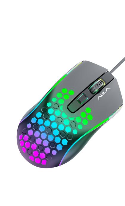 Aula S11 Wired Mouse Ultra-Lightweight Honeycomb Computer Mice with RGB ...