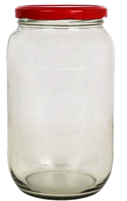 Mkd2 Rise Transparent Glass Jar And Container 1000 ml With Airtight Red ...