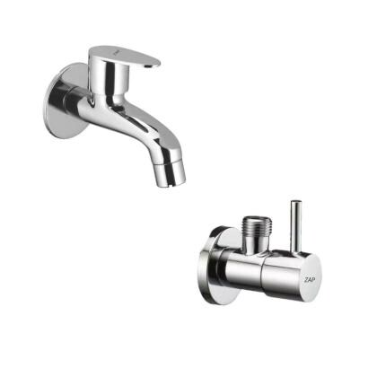 ZAP Silver Brass Long Body Bip Cock Water Tap and Turbo Project Angle ...