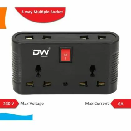 Digiway 4+1 Multiplug Point | Cordless Wall Socket Extension Board, Universal Sockets and 1 ...