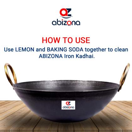 Abizona Iron Kadai For Cooking Deep Frying Kadhai Heavy Bottom Tadka ...