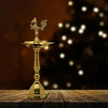 Denique Brass Nakshi Peacock Kerala Deepam Diya, Deepak, Lamp Design ...