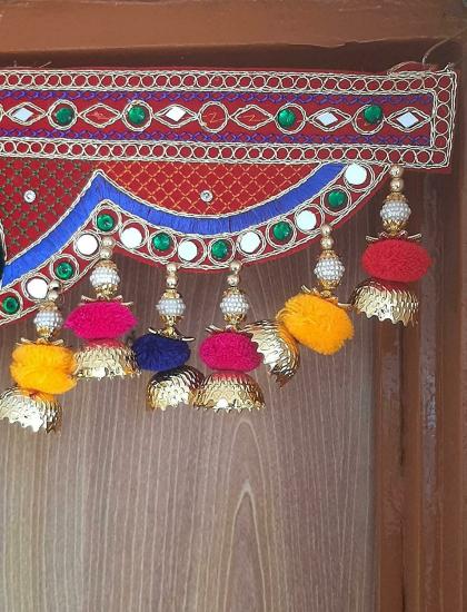 Sensimon Red Peacock with Subh Labh and Kalash Multicolor Plastic Door ...