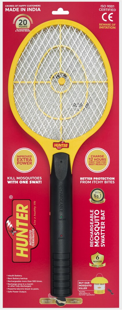 Hunter Yellow Mosquito Rechargeable Swatter Bat - JioMart