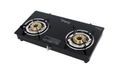 Sigri-wala Black Steel Toughened Glass Auto Ignition Cast Iron 2 Burner ...