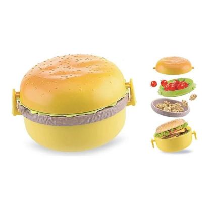 MT HUB Round 2 Containers Burger Shape Lunch Box For Kids 2 Containers ...