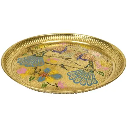 Spillbox Traditional Handcrafted Brass Thali/Aarti Plate for Puja ...