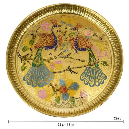 Spillbox Traditional Handcrafted Brass Thali/Aarti Plate for Puja ...