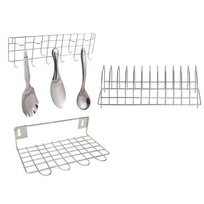 Oc9 Stainless Steel Plate Stand & Hook Rail & Ladle Stand for Kitchen ...