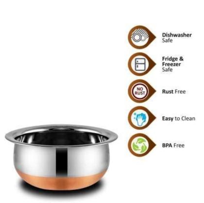Nirvika Copper Stainless Steel Handi Set Combo (Pack of 7) - JioMart