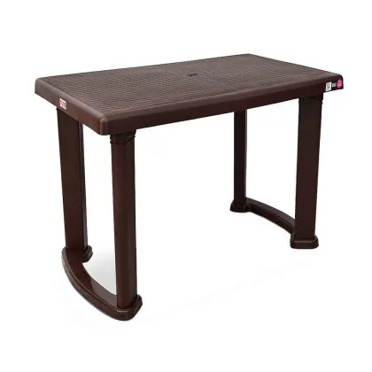 AVRO FURNITURE Delta Dining Table with Wooden Texture on Top in Brown ...