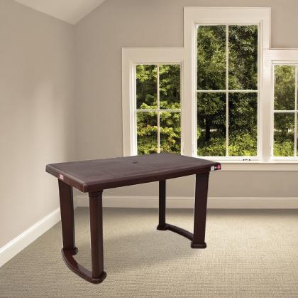 AVRO FURNITURE Delta Dining Table with Wooden Texture on Top in Brown ...