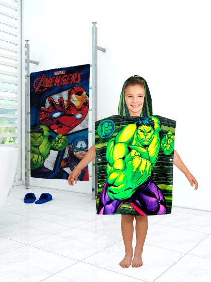 Athom Living Marvel Hulk & Avengers Kids Hooded & Bath Towel Combo ...