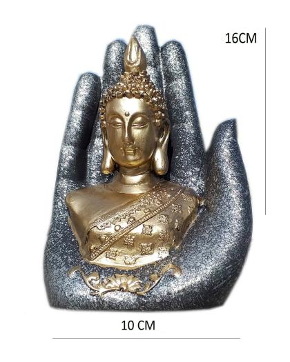 Royalbox Gold And Silver Polyresin Palm Buddha Decorative Showpiece ...