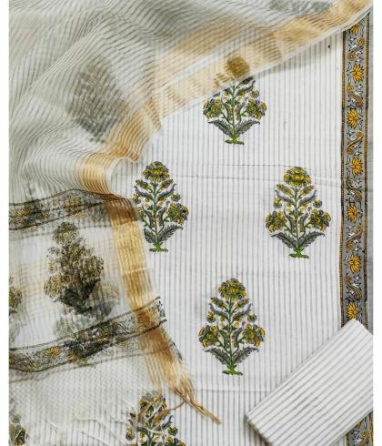 Jaipur Handblock Print Dress Material, A splendid work of traditional ...