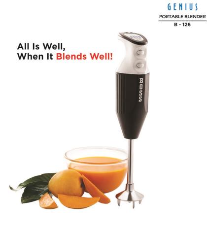 Boss B126 Genius Hand Blender with Chopper, 4 blades, Chutney Jar ...