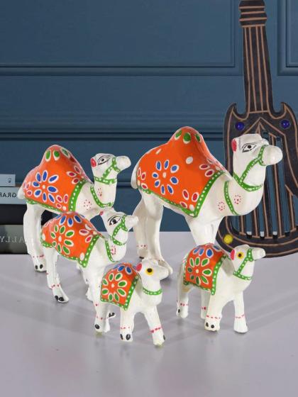 Dreamkraft Paper Mache Camel Showpiece Set of 5 (15 x 10 cm) - JioMart