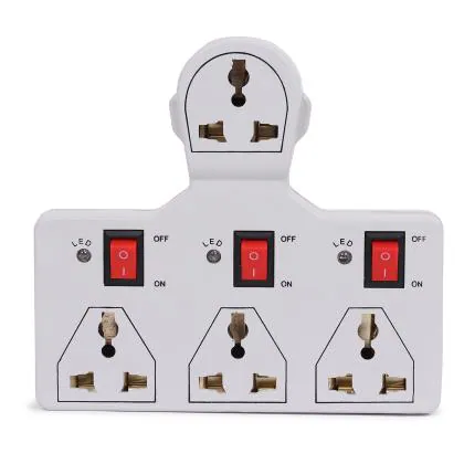 4 Universal Socket Multi plug Extension Board with 3 Switch and LED ...