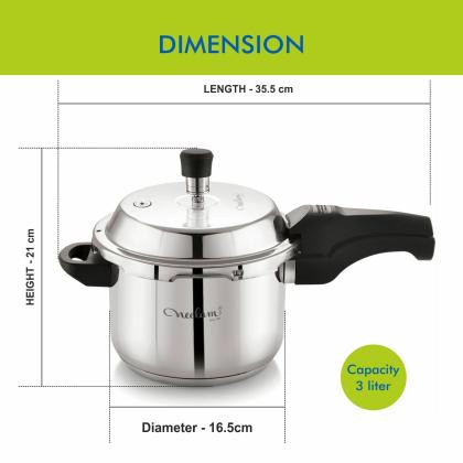 Neelam 18/8 Stainless Steel Marvel Pressure Cooker -3 Litre (Induction ...