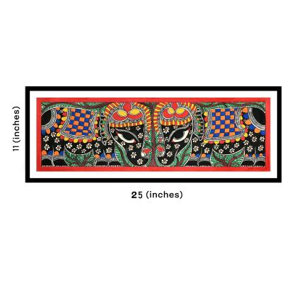 MAMTA DEVI ART AND CRAFT_Madhubani Art Handmade Painting | Elephant | Traditional Art Framed ...