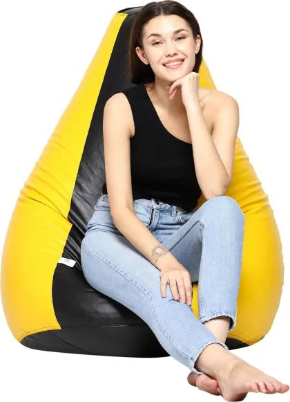 Aarij Mart Black Artificial Leather Teardrop Bean Bag Xl Jiomart