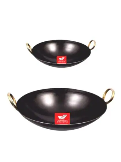 Vertech Natural Pure Iron (Loha) Traditional Kadai, Fry Pan, Frying ...