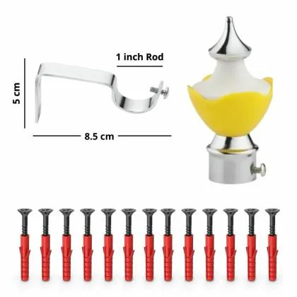 INKART ABS + Stainless Steel Curtain Bracket Parda Holder with Support ...