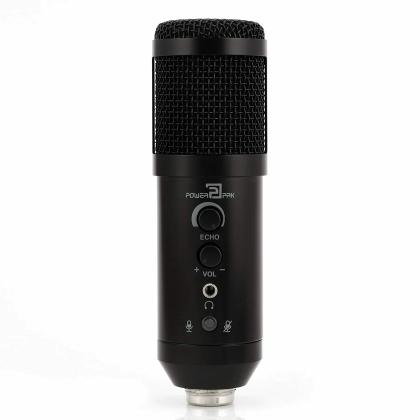 Powerpak MKF500 Black Metal USB Condenser Microphone With Desk Stand ...
